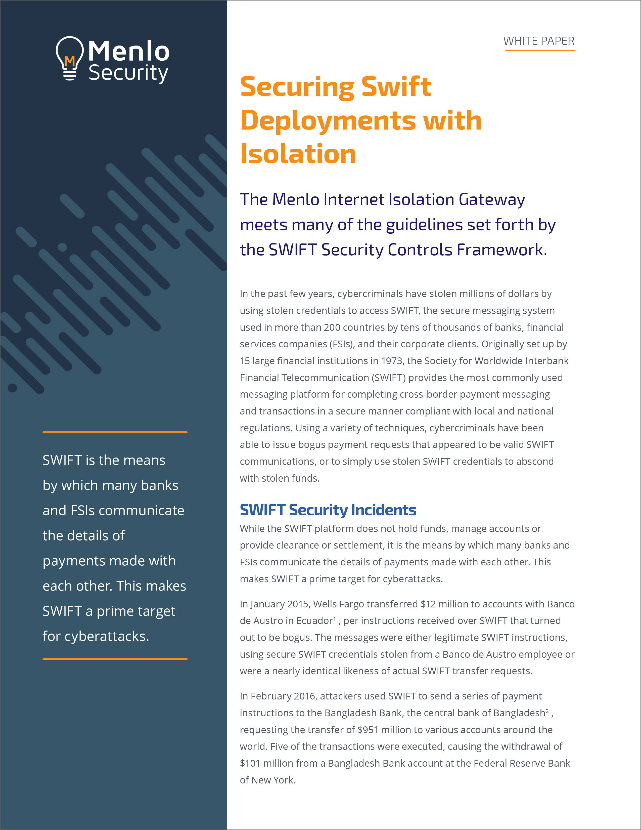 Menlo Security Securing Swift Deployments With Isolation
